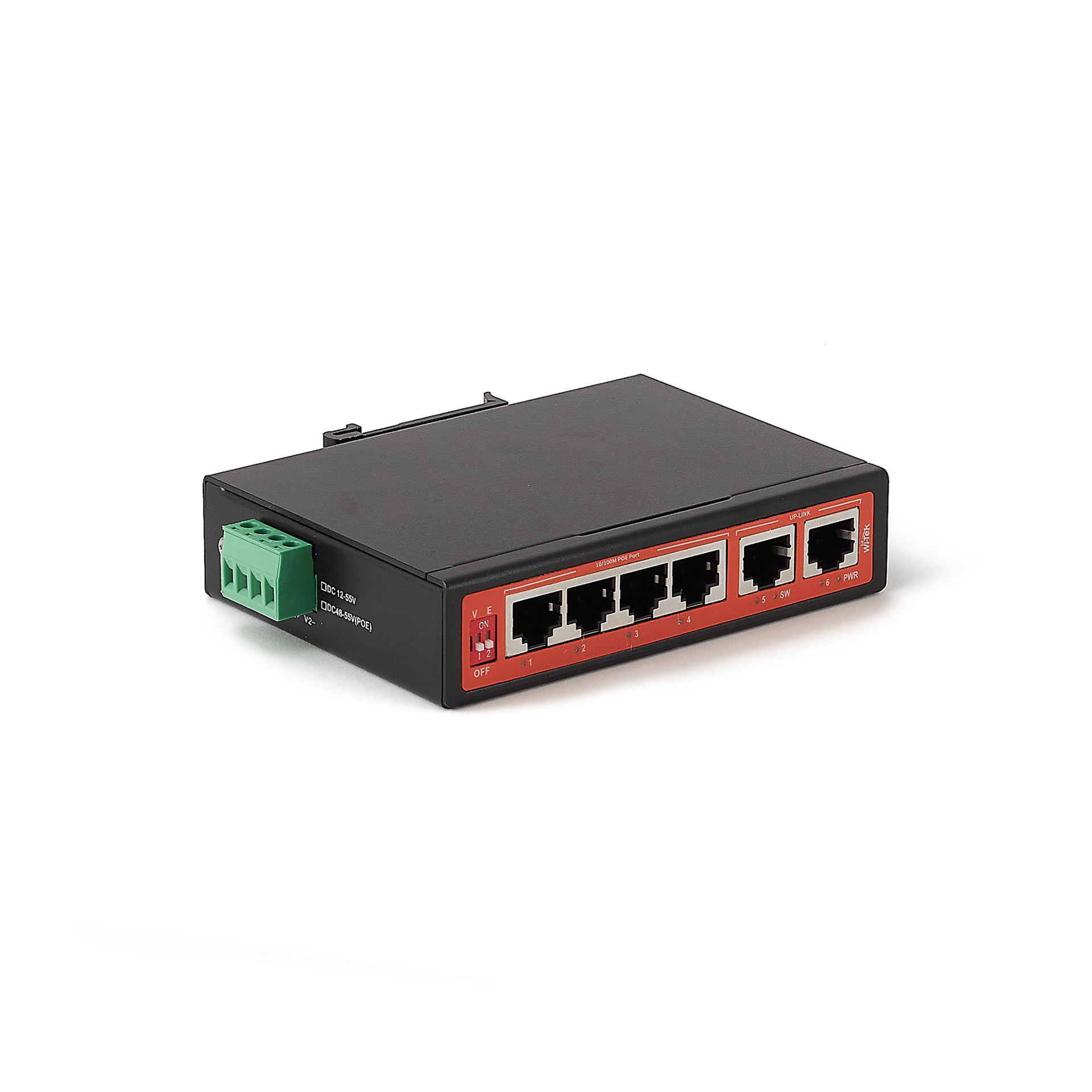 Wi-Tek WI-PS206-I 4FE+2FE Ports 48V Industrial PoE Switch with 4-Port PoE - Online prodaja ...