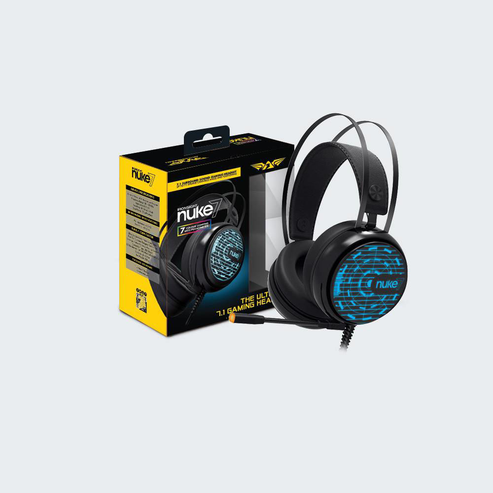 Armaggeddon Nuke 7 Ironsight USB 7.1 Surround Pro Gaming Headset ...